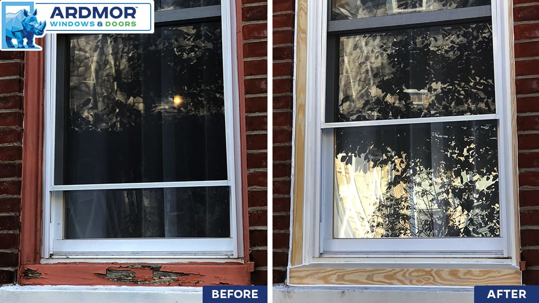 smashed house window